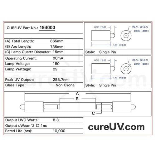 American Ultraviolet GML010 Replacement UVC Light Bulb - CureUV.com