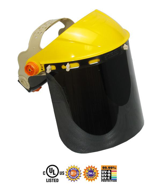 UV Face Shield with Shade 5 Protection - ANSI Z87.1+ and CSA Z94.3