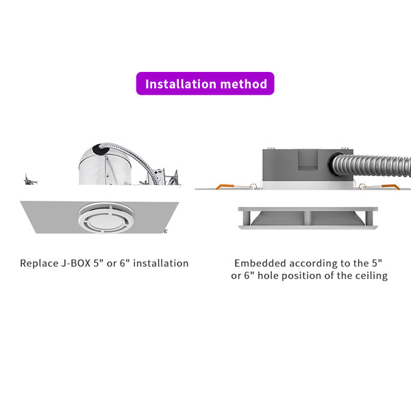 GermAwayUV E26, 5" & 6" UVC Round Recessed Downlight