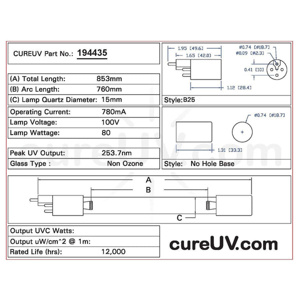Siemens - LP4435 UV Light Bulb for Germicidal Water Treatment