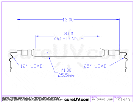 Gallus Part # 36610 UV Curing Lamp Bulb
