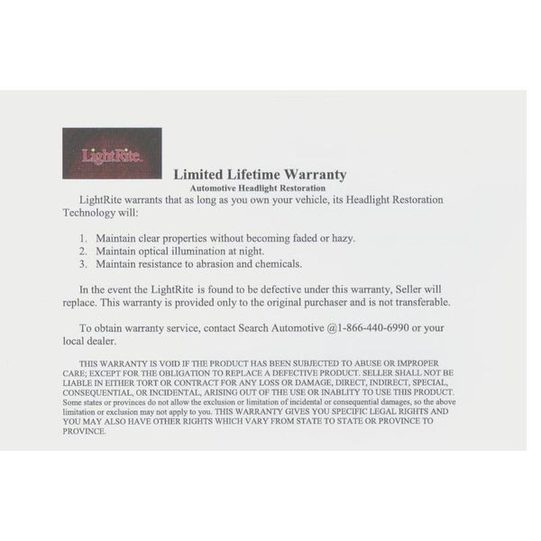 LightRite UV Headlight Restoration and Repair Value Pak