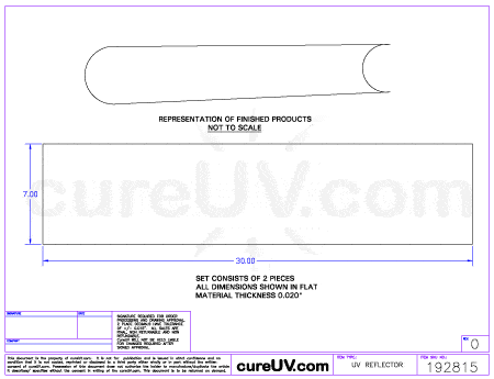 SPE Starlit Part # 605-1 UV Curing Reflector Liners